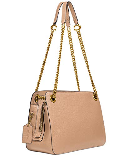 COACH NEW AUTHENTIC PEBBLE LEATHER CONVERTIBLE SATCHEL HANDBAG (Beechwood)