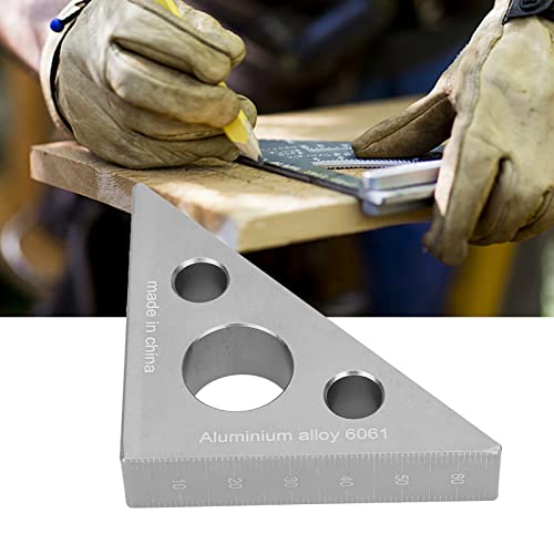 Qyebavge Aluminum Alloy Right Angle Ruler DIY Woodworking Measuring Gauge Triangle Tool with Clear Scale
