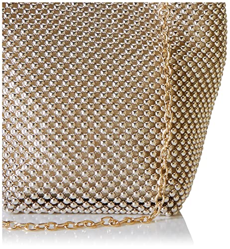 Jessica McClintock womens Jessica Mcclintock Gwen Ball Mesh Ring Wristlet Pouch Clutch Evening Bag, Gold, One Size US
