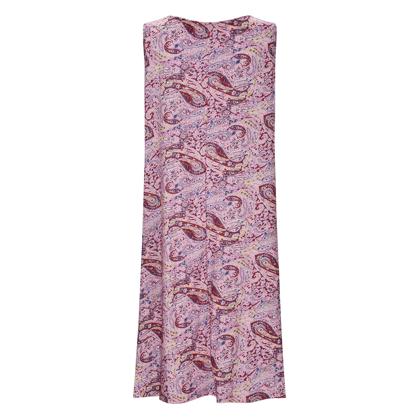 Office Dresses for Women for Work Women Plus Size Boho Casual Printed U Neck Sleeveless Tank Dress Pink