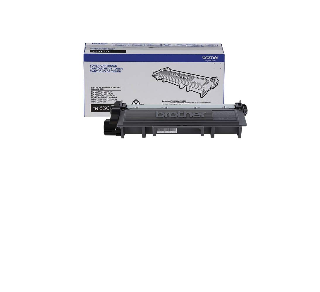 Brother Genuine TN630 2-Pack Standard Yield Black Toner Cartridge with Approximately 1,200 Page Yield/Cartridge