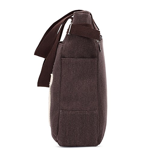 KAUKKO Women Canvas Handbag Shoulder Bag Cat Big Tote Bag Coffee