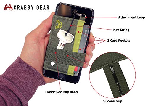 Crabby Wallet - Thin Minimalist Front Pocket Wallet - Credit Card Holder - Small Travel Wallets - Compact Wallets For Men and Women - Carry Cards, Cash, Phone, Keys- Secure Canvas Wallet - Scipio