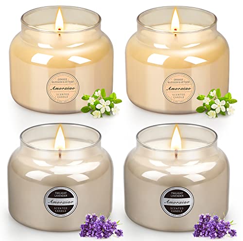3 Pack Scented Candles Gifts for Women, Amber Retro Aromatherapy Candles for Home Scented, Christmas Gifts Set Soy Wax Lavender Candle for Birthday Valentine Holiday