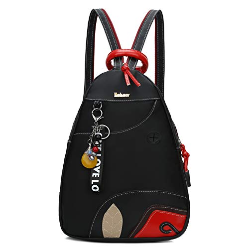 Eshow Small Backpack Purse for Women Nylon Backpack Purse - 2 Way Convertible Casual School Backpacks Hobo Handbag