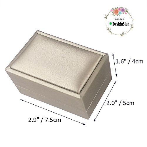 DesignSter Gold Bearer Ring Box – Premium PU Leather Double Rings Box for Wedding Engagement Gift Box