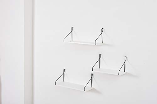 Emmastar Products Industrial Floating Shelves Modern White 3 Pack Piece Set with Easy Install Option or Traditional Screw Mounting