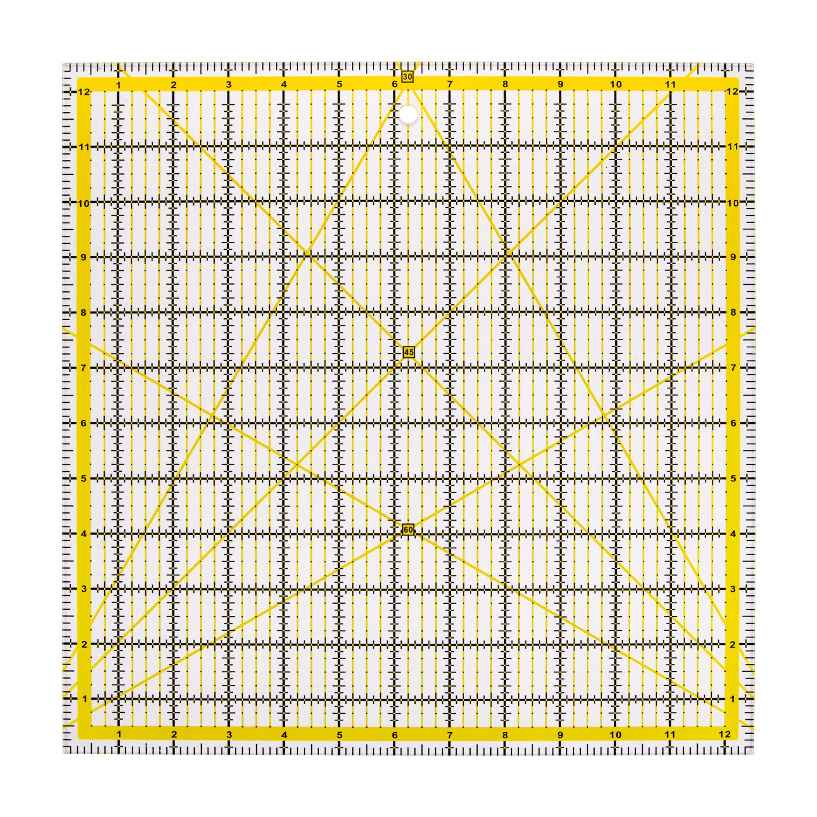 Suwimut Set of 5 Acrylic Quilting Ruler, Square Acrylic Quilter Ruler Fabric Cutting Ruler Clear Mark Acrylic Ruler with Double Colored Grid Lines for Quilting, Sewing, Crafts Template