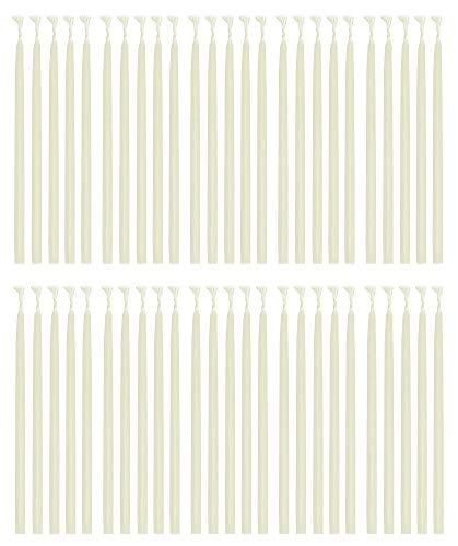 Hyoola Beeswax Birthday Candles - 50 Pack - Natural Dripless Decorative Candles with Long Lasting Burn - Elegant Taper Design, Soothing Scent - 6" Tall - Handmade in The USA