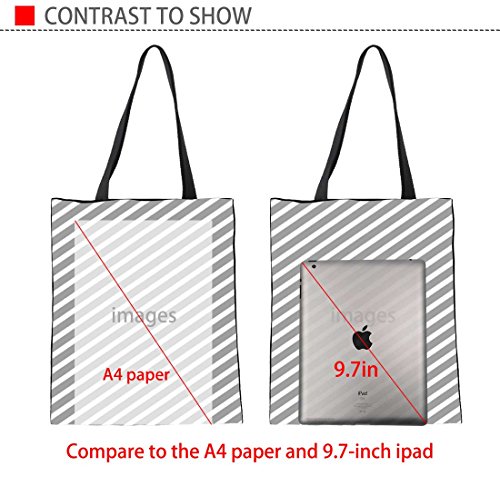 STARTERY Cotton Blend Canvas Tote Shoulder Bag Recycle Womens Handbags with Yellow Buses