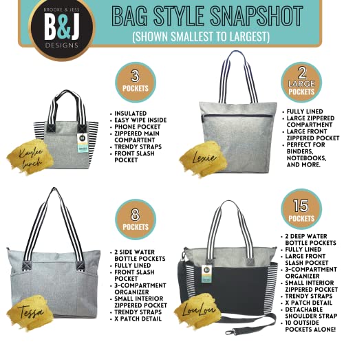 Brooke & Jess Designs Teacher Tote Bag for Work - Teacher Handbag Gifts for Women, Teacher Bag Best Teacher Appreciation Gift