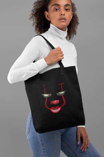 Pop Threads Clown Face Horror Scary Movie Halloween Spooky Natural 15x15 inches Large Canvas Tote Bag