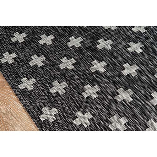 Novogratz by Momeni Villa Umbria Indoor Outdoor Rug, 9'3" x 12'6", Charcoal