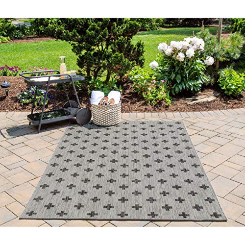 Novogratz by Momeni Villa Umbria Indoor Outdoor Rug, 9'3" x 12'6", Charcoal