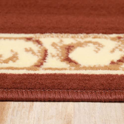 Superior Elegant Medallion Collection 5' x 8' Area Rug, Attractive Rug with Jute Backing, Durable and Beautiful Woven Structure, Floral Medallion Rug with Broad Border - Toffee