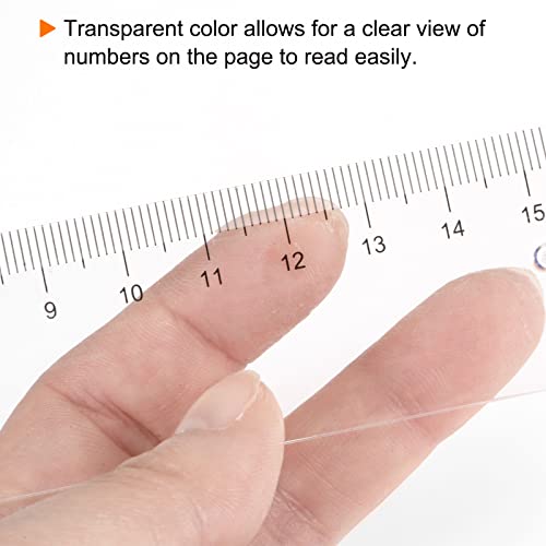 HARFINGTON 3pcs Straight Ruler 30cm Metric Clear Measuring Tool with PVC Bag for Classrooms Home Office, Transparent