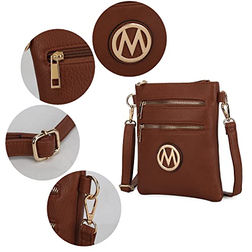 MKF Crossbody Bag for Women β Adjustable Strap β PU Leather Designer Crossover Lady Handbag Small Messenger Purse Black