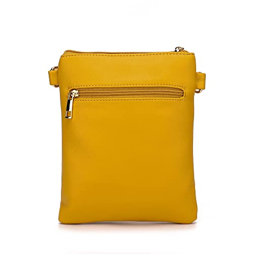 MKF Crossbody Bag for Women β Adjustable Strap β PU Leather Designer Crossover Lady Handbag Small Messenger Purse Black