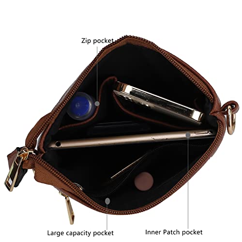 MKF Crossbody Bag for Women β Adjustable Strap β PU Leather Designer Crossover Lady Handbag Small Messenger Purse Black