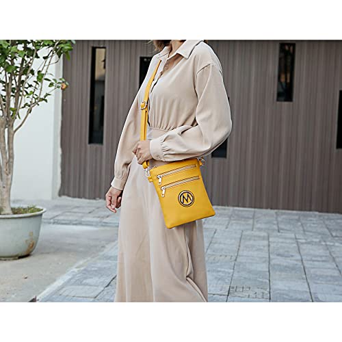 MKF Crossbody Bag for Women β Adjustable Strap β PU Leather Designer Crossover Lady Handbag Small Messenger Purse Black