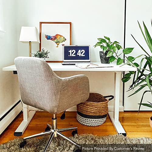 FLEXISPOT EN1 Large Stand Up Desk 55 Inches Whole-Piece Desk Computer Workstation Ergonomic Memory Controller Height Adjustable Standing Desk (White Frame + 55" White Top, 2 Packages)