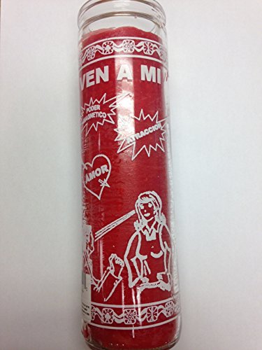 Come to Me Red Unscented Candle in Glass Silkscreen (Ven A Mi)