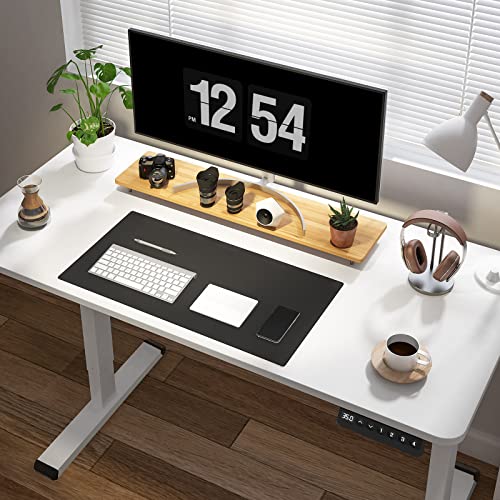 FLEXISPOT EN1 Large Stand Up Desk 55 Inches Whole-Piece Desk Computer Workstation Ergonomic Memory Controller Height Adjustable Standing Desk (White Frame + 55" White Top, 2 Packages)