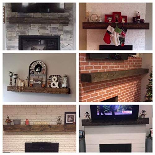 RoCoWood Rustic Handmade Floating Wooden Beam Mantel (84 inches, Espresso)