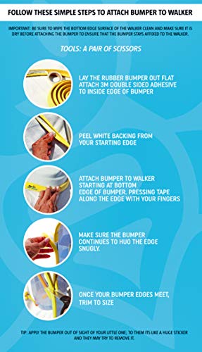 Rubber Bumper for Soft Edge on Baby Walker | 2 Boxes - Protective Foam Cushion [10 Foot Bumper + Extra Adhesive Tape ] Protect Your Toes, Walls, Furniture