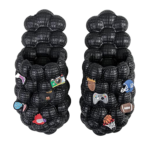 Jaeynow Massage Bubble Slippers Slides Women,Pillow Slides Funny Lychee Spa Slippers for Men Indoor and Outdoor Non-Slip Bath Shower Shoes Bedroom House Gym Basketball Slides Sandalsļ¼Black Diy 35/36ļ¼