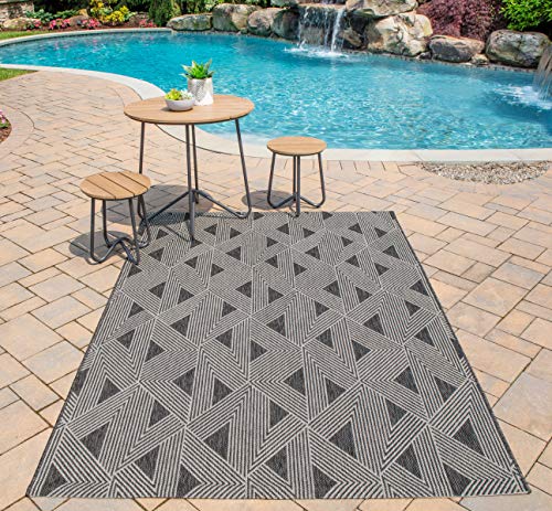 Novogratz by Momeni Rugs Villa Collection Sardinia Indoor/Outdoor Area Rug, 2'7" x 7'6" Runner, Charcoal