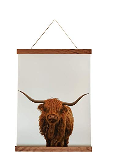 18x24 Magnet Poster Hanger, Oak Frame, 18.5" Length Allows Slight Overhang, Strong Embedded Magnets, 18 x 24 18x24, 18" 17" 16" Artwork, Modern Farmhouse, Rustic Barnwood (18.5", Natural Wood)