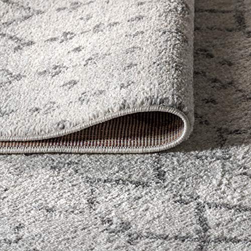 JONATHAN Y MOH101B-5 Moroccan Hype Boho Vintage Diamond 5 ft. x 8 ft. Area-Rug, Bohemian, Southwestern, Casual, Transitional, Pet Friendly, Non Shedding, Stain Resistant, Easy-Washing, Cream/Gray