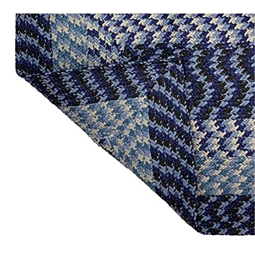 Better Trends Alpine Braid Collection is Durable & Stain Resistant Reversible Indoor Area Utility Rug 100% Polypropylene in Vibrant Colors, 24" x 68" x 68" L-Shape, Navy Stripe