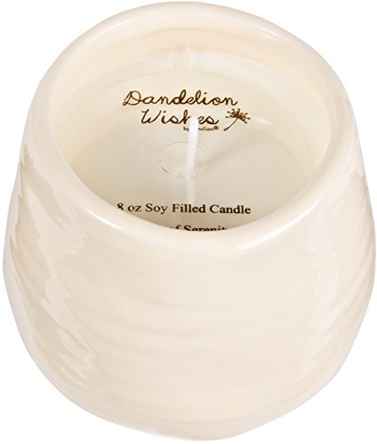 Pavilion Gift Company Plain Dandelion Sisters are a Wish Come True Yellow Ceramic Soy Serenity Scented Candle