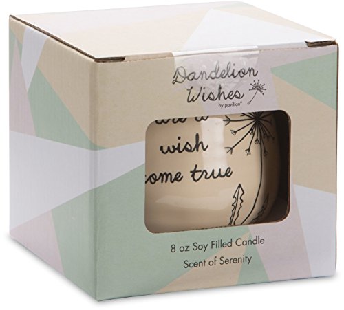 Pavilion Gift Company Plain Dandelion Sisters are a Wish Come True Yellow Ceramic Soy Serenity Scented Candle