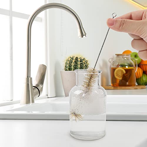 CUCUMI 12pcs 150ml Glass Spice Jars with Lids Reusable Glass Spice Bottles with Cork, 100pcs Blank Square Stickers 1pcs Test Tube Brush for Storing Tea Herbs and Spices