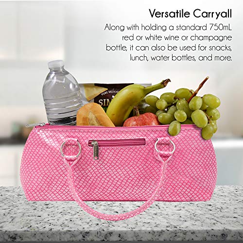 Primeware Wine Clutch Bag Thermal Insulated Wine Carrier Tote Holds Red and White Wine 750 Milliliter Bottle Includes Portable Waiter Style Corkscrew