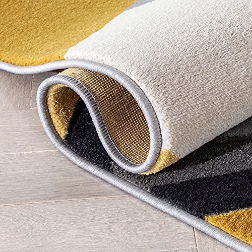 Well Woven Naya Gold Modern Geometric Diamond Boxes Pattern Area Rug