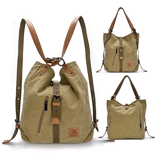 Leijing Women Canvas Casual Multifunctional Microfiber Leather Large Capacity Handbag Shoulder Bags Backpack Blue one size