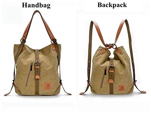 Leijing Women Canvas Casual Multifunctional Microfiber Leather Large Capacity Handbag Shoulder Bags Backpack Blue one size