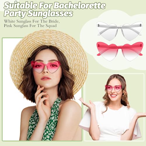 Chicpop 8 Pairs Heart Shaped Frameless Glasses Trendy Transparent Candy Color Eyewear for Party Favor