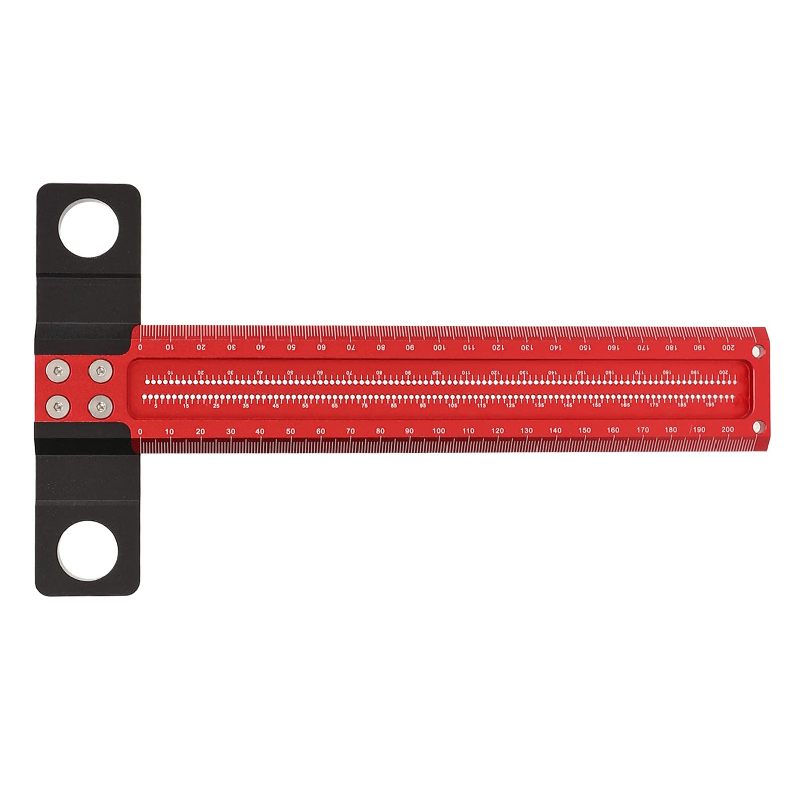Woodworking Scriber T Square Ruler, Architects Ruler for Carpenter Work, Layout and Measuring, Aluminum Alloy Carpenter Square Ruler Clear Scale Scriber Tool for Woodworking