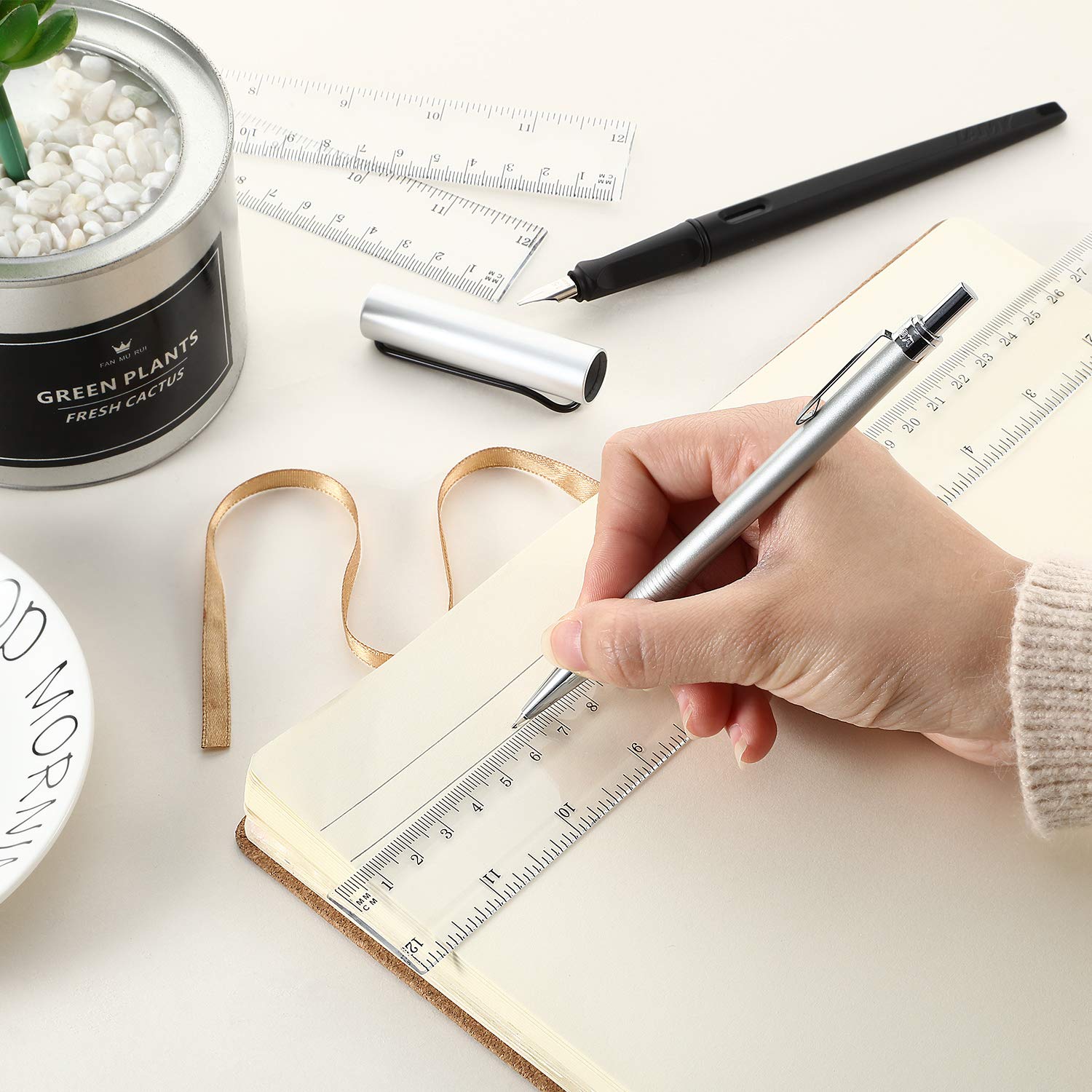 Eboot 50 Pack 12 Inch Rulers Bulk Clear Plastic Ruler Measuring Tool for Kids Student School Office