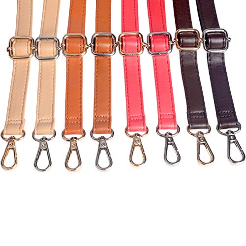 BEAULEGAN Purse Strap Replacement - Full Grain Microfiber Leather - 59 Inch Long Adjustable for Crossbody Shoulder Bag - 0.7 Inch Wide, Dark Brown/Gold