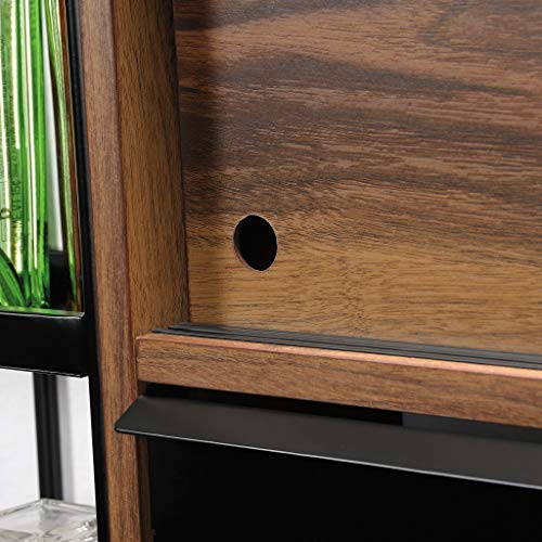 Sauder Harvey Park Wall Bar, L: 33.27" x W: 5.91" x H: 25.0", Grand Walnut Finish