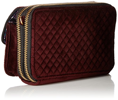 Vera Bradley Women's Velvet All in One Crossbody Purse With RFID Protection, Chocolate Raisin, One Size
