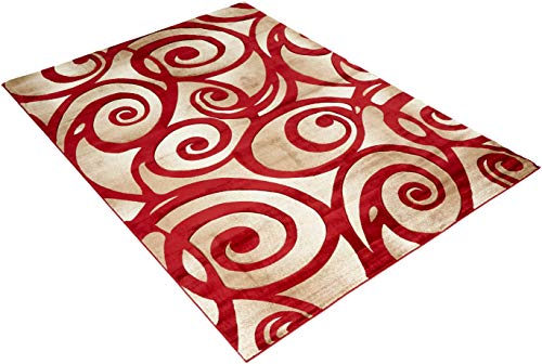 Sculpture Modern Area Rug Red (8' x 10'6")