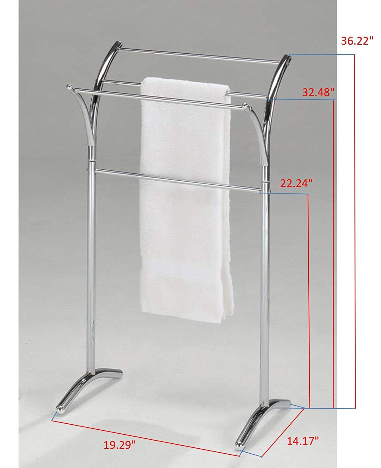 King's Brand Furniture-3 Tier Metal Freestanding Bathroom Towel Rack Stand Organizer, Chrome