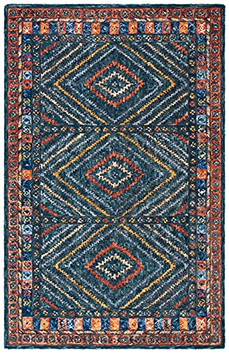 SAFAVIEH Aspen Collection 2' x 3' Rust / Green APN815P Handmade Boho Wool Accent Rug